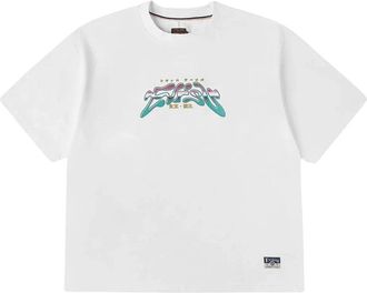 Evisu Homme, Tops, Blanc, Taille: XL Neon Leopard Printed Ss Tee