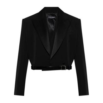 Dolce & Gabbana Short Belted Blazer - - Jackets - Damen - Schwarzk - S