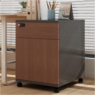 Generic Aktenschrank mit abschlie&szlig;barer Schublade und T&uuml;r, rollender Aktenschrank unter dem Schreibtisch mit Rollen, Aufbewahrungsschrank for das Heimb&uuml;ro(Bro