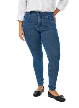 Zizzi Damen Große Größen Amy Super Slim High-Waisted Jeans Gr 58/78 cm Dark Blue