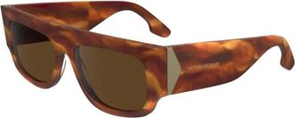 Victoria Beckham Femme, Accessoires, Brun, Taille: ONE Size V Plaque Lunettes de soleil