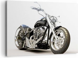 Arttor Wandbilder Dekoration Wohnzimmer Motorrad Motor Geschwindigkeit Chrom Bilder auf Leinwand 120x80cm Leinwandbild Schlafzimmer Deko Wand Kunstdruck Art 