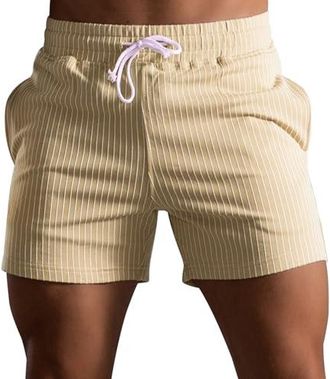 Feoya Short de Course Homme de 3 Pouces Short de Sport en Coton Respirant Bermudas Homme Gymnastique Short de Musculation A4 S