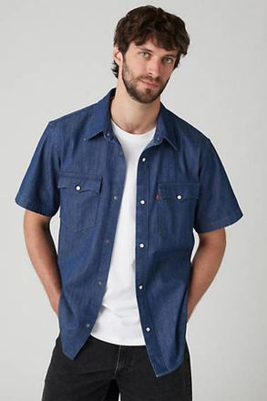 Levi's Short Sleeve Relaxed Fit Western Shirt - Homme - Bleu / Olsen Dark Wash - XL