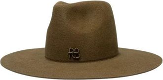 Ruslan Baginskiy Chapeau Fedora orn&eacute; dun logo - Femme - Accessoires - Beige - Taille: L