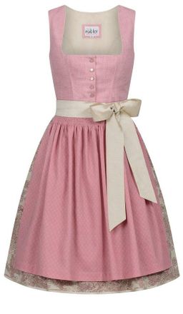 N&uuml;bler Trachtenkleid Mididirndl Gina in Rosa von N&uuml;bler - Rockl&auml;nge 65 cm