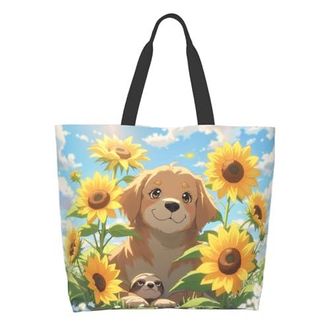 Generic Grand sac &agrave; provisions unisexe r&eacute;utilisable portable de rangement fourre-tout fourre-tout sacs &agrave; main sacs &agrave; main, Dessin anim&eacute; Chien Paresseux 6, Tai