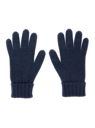 Gucci Womens Blue Cashmere Gloves With Gg Logo Hat