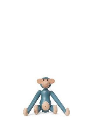 Kay Bojesen Figur AFFE Mini aus Buchenholz in der Farbe Vintage Blau, Gr&ouml;&szlig;e: 9,50 x 3,50 x 10 cm, 39361
