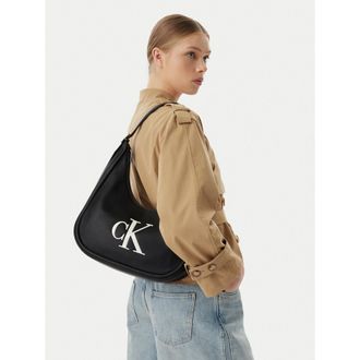 Calvin Klein Handtasche Calvin Klein Bold Ck Crescent LV04F3427G Schwarz