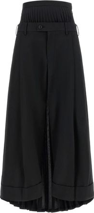 Junya Watanabe Femme, Pantalons, Noir, Taille: 40 FR Pleated Pantalons