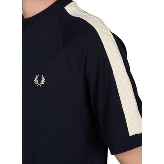 Fred Perry T-shirt &agrave; bandes contrastantes torsad&eacute;es en piqu&eacute; de coton