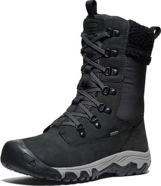 Keen Damen Greta Tall Boot Waterproof Schneestiefel, Brown/Red Plaid, 38.5 EU