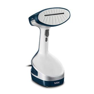 T-fal DT8100 Dampfb&uuml;rste Access Steam+ | inkl. Dampfhaube, Fusselb&uuml;rste, Kleiderhaken | 190 ml Wassertank | 1600 Watt | Blau/Wei&szlig;, 16x33x22 cm