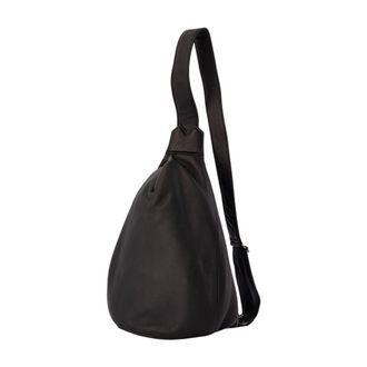 Yohji Yamamoto Unisex Tuck Sling S Crossbody - Yohji Yamamoto Leather Black Cowhide Bags Crossbodies