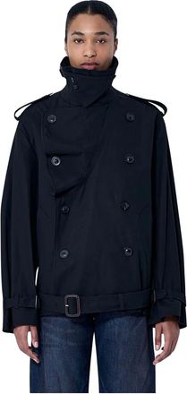 Maison Margiela Femme, Manteaux, Noir, Taille: 36 FR Veste crois&eacute;e &agrave; col montant