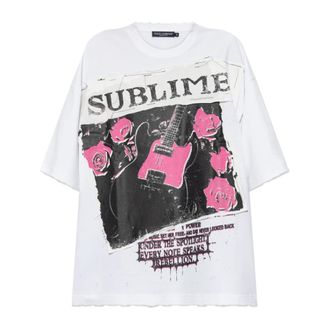 Dolce & Gabbana Jersey T-Shirt mit Print - - Tops - Damen - Wei&szlig; - S