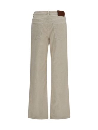 Marni Womens Corduroy Flare Pants Fog Cotton Trousers
