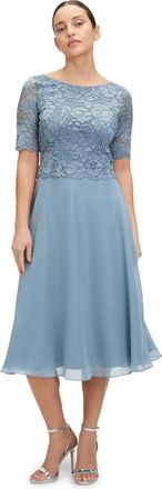 Vera Mont Damen Cocktailkleid mit Spitze Bluish Grey,38