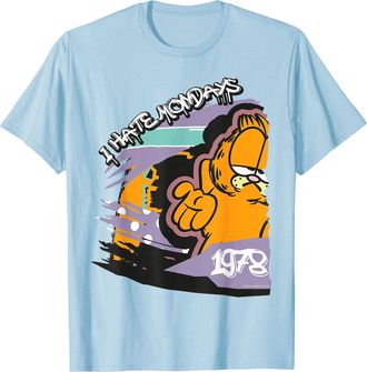 Garfield Big Face Pose Hate Monday Freche Cartoon Retro 70er Jahre T-Shirt