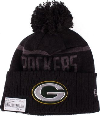 New Era Green Bay Packers NFL 2017 Black Collection Beanie - One-Size