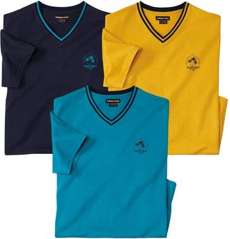 Atlasformen 3er-Pack T-Shirts mit V-Ausschnitt - 4XL