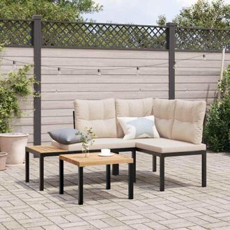 vidaXL Vidaxl - Bancs de jardin avec coussins lot de 2 acier enduit de poudre