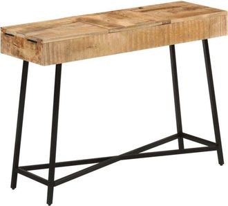 vidaXL Coiffeuse 105x35x75 cm bois de manguier massif brut et fer Vidaxl