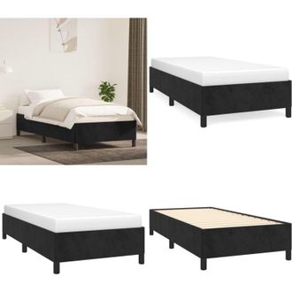 vidaXL Bettgestell Schwarz 90x200 cm Samt - Samtsofa - Doppelbett - Boxspringbetten - Bettrahmen Schwarz - Bettgestell 90x200 - Home & Living