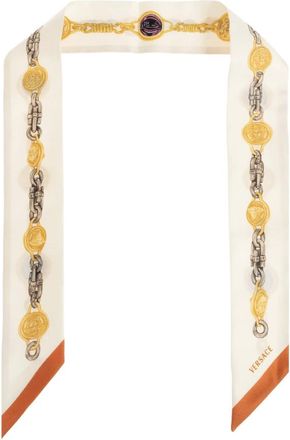 Versace unisex, Accessoires, Beige, Taille: ONE Size Ruban en Twill de Soie Imprim&eacute;