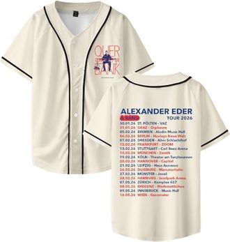 Generic Alexander Eder Quer durch die Bank Tour 2026 Merch Baseball Jersey Streetwear T-shirt col en V, 02, XXL