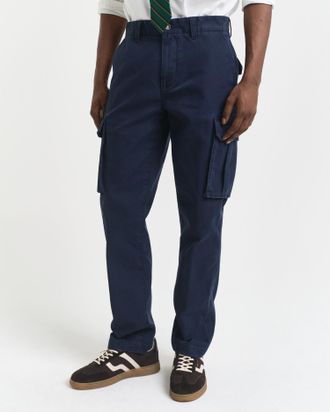 GANT Herren Regular Fit Cargohose aus Baumwolltwill (44/36) EVENING Blau