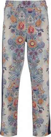 Just Cavalli Homme, Pantalons, Multicolore, Taille: XL Pantalon en Nylon Stretch avec Motif Floral
