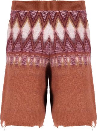 Laneus short en maille à losanges - Marron