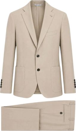 Manuel Ritz Homme, Costumes, Beige, Taille: M Isab3e Single Breasted Suit