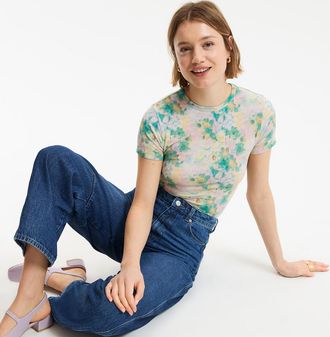 La Redoute Collections T-shirt Col Rond Manches Courtes Imprim&eacute; Floral