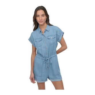 DKNY Dkny, Femme, Combinaisons et Ensembles, Bleu, Taille: 38 FR Combishort en Tencel