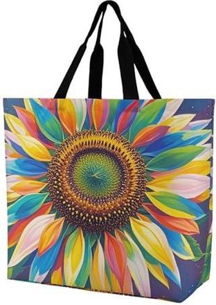 Generic Peinture Color&eacute;e Tournesols Sac Fourre Tout Grand Tote Bag D&eacute;contract&eacute; Sac Courses Pour Universit&eacute; Shopping Quotidienne