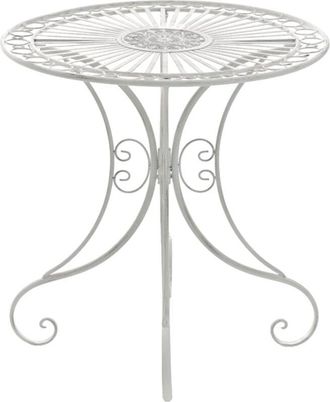 Clp Table de jardin ornée de détails élégants et de minuscules jambes différentes couleurs colore : Blanc antique