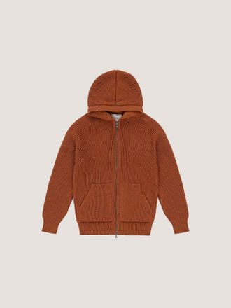 Circolo 1901 Knitted full zip hoodie Orange / M
