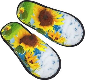 Generic Pantoufles De Voyage Tournesol Doux Fourrure Pantoufles L&eacute;gers Chaussons Maison Pour Femmes Spa Int&eacute;rieur M