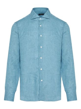 Barba chemise en lin - Bleu