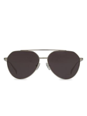 Alexander McQueen Eyewear lunettes de soleil &agrave; monture pilote - Argent