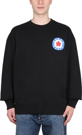 Kenzo Logo-Print Oversized Cotton Sweatshirt - Black