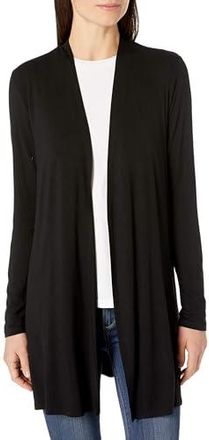 Amazon Essentials Gilet Ouvert à LAvant à Manches Longues Femme, Noir, XXL