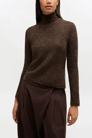 Ganni Transparenter Rollkragenpullover braun