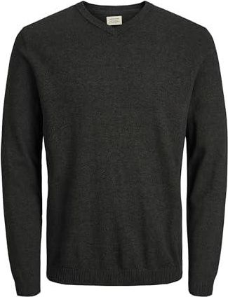 Jack & Jones Jjebasic Knit V-Neck Noos, Pull Homme, Vert (Deep Depths Detail: Twisted with Black), XX-Large