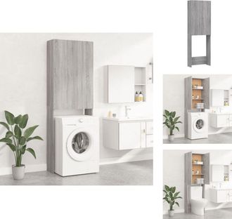 vidaXL Zubehör für Waschmaschinen und Wäschetrockner - Living Waschmaschinenschrank Grau Sonoma 64x25,5x190 cm
