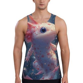 Generic D&eacute;bardeur respirant &agrave; s&eacute;chage rapide sans manches pour homme pour entra&icirc;nement &agrave; la plage S &agrave; 4XL, Cute Axolotl 10, XXL