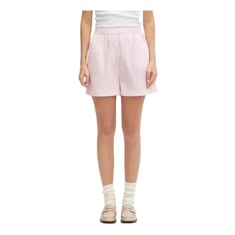 Sporty & Rich Eden Script Poplin Short - - Shorts - Damen - Rosa - XS
